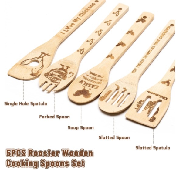 Kitchen | New Bamboo Chicken Cooking Utensil Set | Poshmark